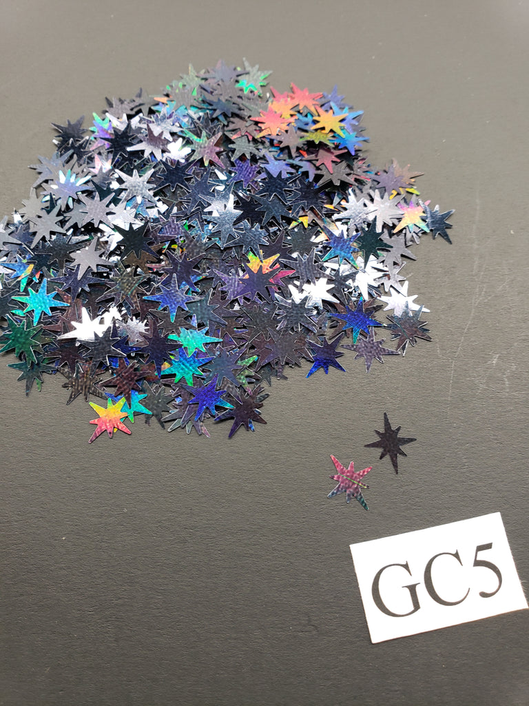 Exploding Star - Black Holographic Glitter - GC5 – Glitzy City LLC