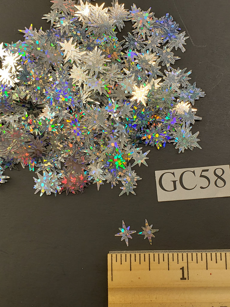 Exploding Star - Silver Holographic - GC58 – Glitzy City LLC