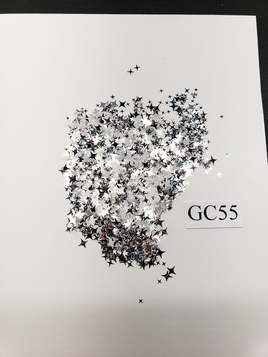 Four Point Star Mix - Silver White - GC55 – Glitzy City LLC