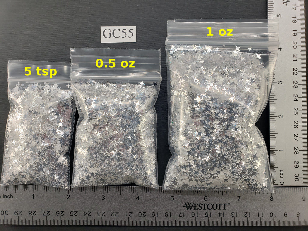 Four Point Star Mix - Silver White - GC55 – Glitzy City LLC